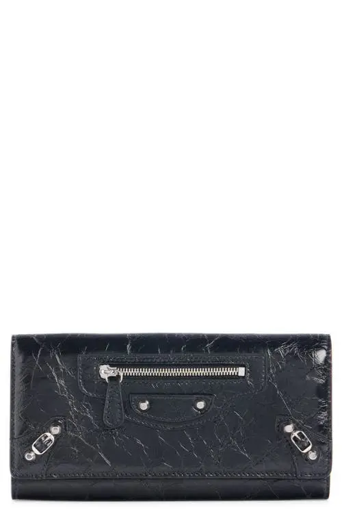 Balenciaga Le City Long Leather Wallet - 1000 Black