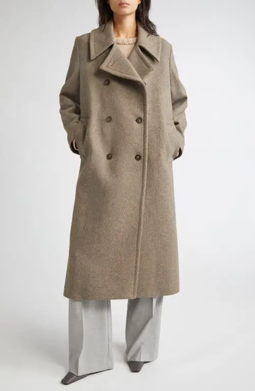 Johnstons Of Elgin Double-breasted Wool Coat - Partridge Tweed Herringbone