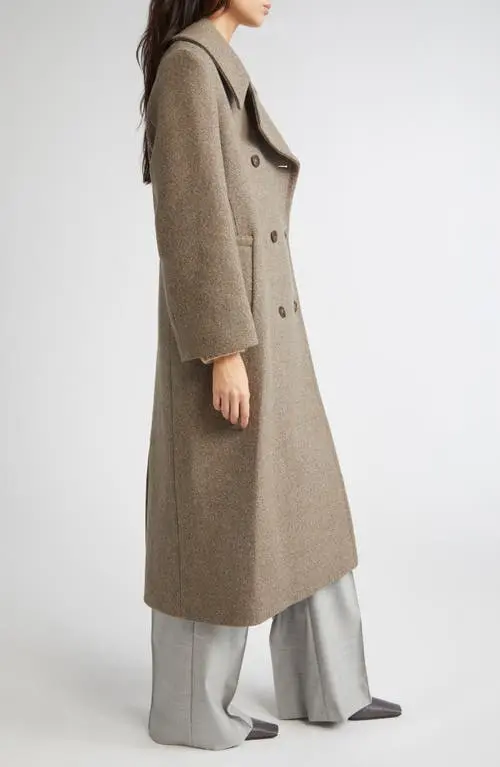 Johnstons Of Elgin Double-breasted Wool Coat - Partridge Tweed Herringbone