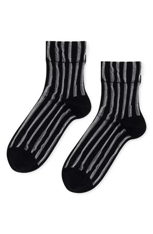 Hansel From Basel Mykonos Stripe Crew Socks - Black
