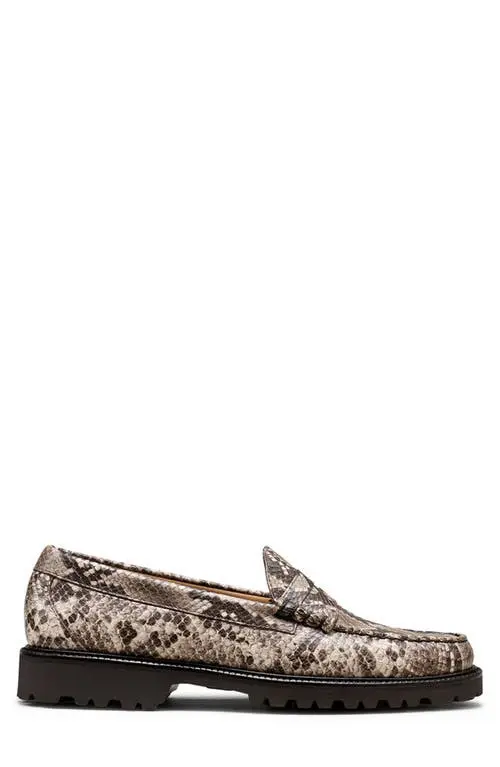 G.H.BASS Larson Snakeskin-embossed Penny Loafer