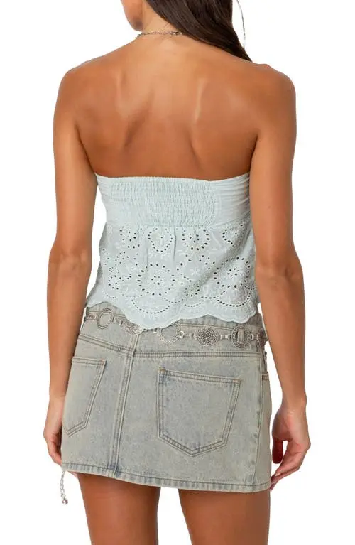 EDIKTED Eyelet Embroidered Tube Top