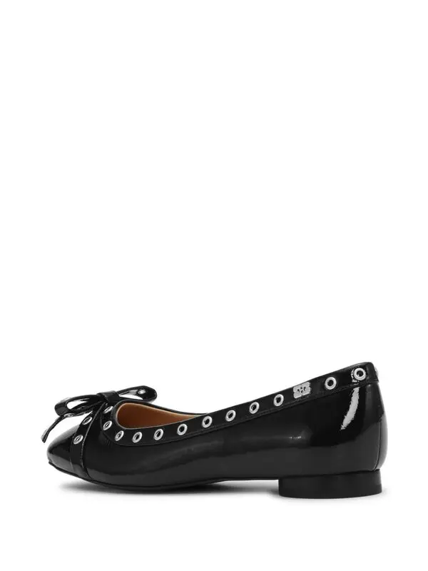 GANNI Eyelet-detail Ballerina Shoes - Black
