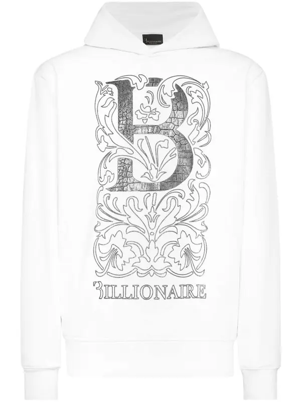 BILLIONAIRE Logo-print Hoodie - White