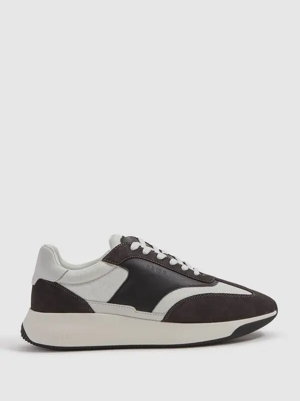 REISS Emmett Leather Suede Trainers