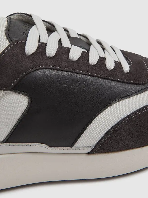 REISS Emmett Leather Suede Trainers