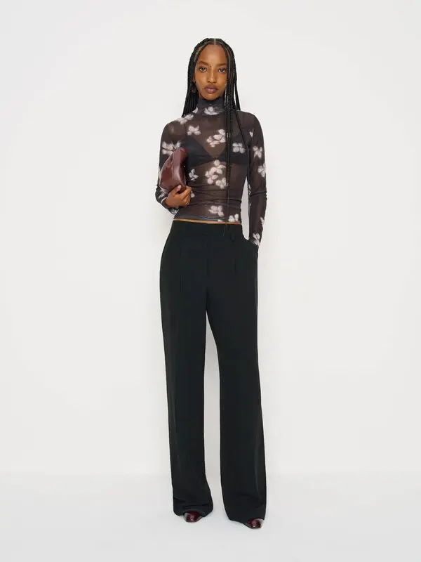 REFORMATION Nell Knit Top - Black