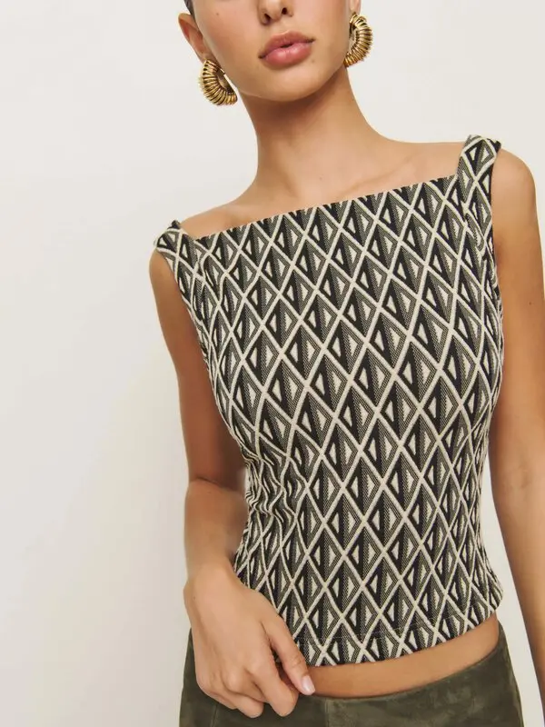 REFORMATION Birch Knit Top - Art Deco