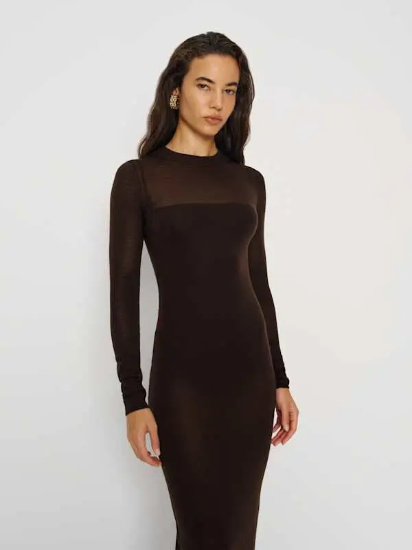 REFORMATION Eva Regenerative Merino Sheer Sweater Dress