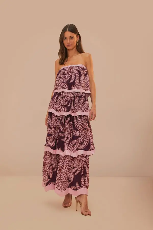 Farm Rio Active Bananada Midi Dress - Bananada Burgundy | Editorialist