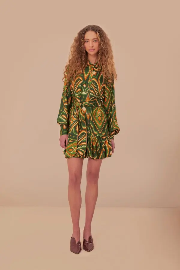 farm rio green pineapple dress Ikat Viscose Mini - Ikat Mermaid Bridesmaid Dresses
