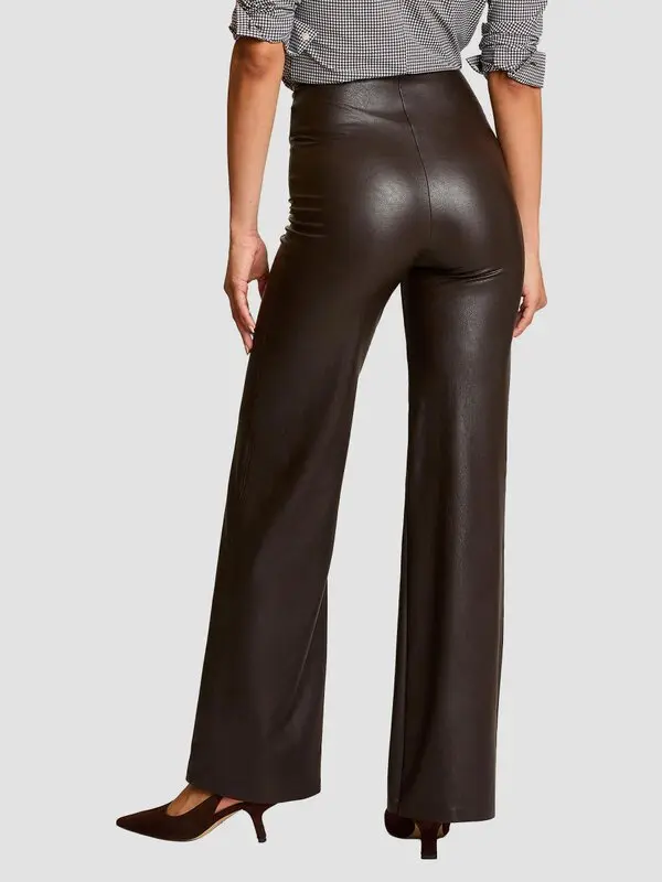 Commando Faux-leather Wide-leg Pants - Espresso