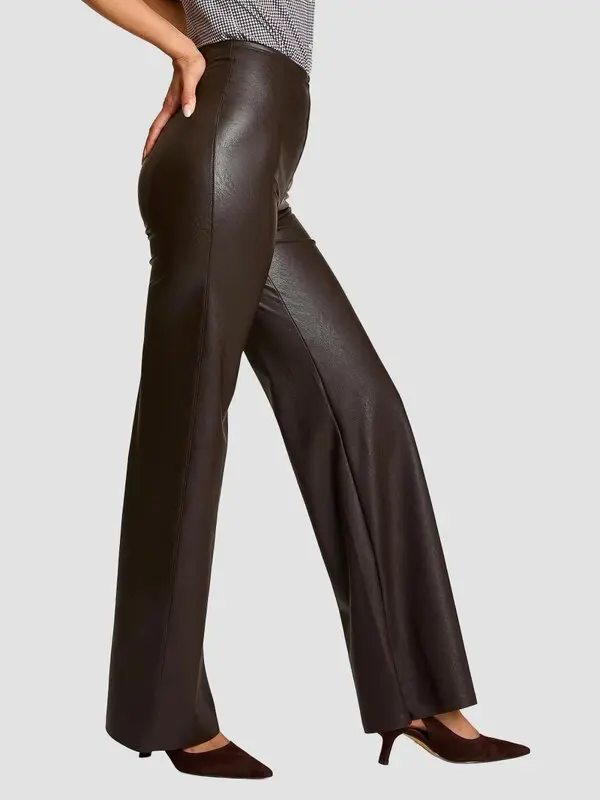 Commando Faux-leather Wide-leg Pants - Espresso