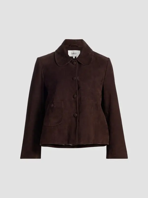 Ba&sh Milos Leather Jacket - Chocolate