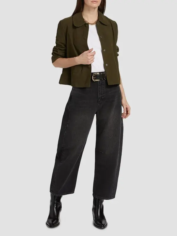 Ba&sh Milos Leather Jacket - Khaki