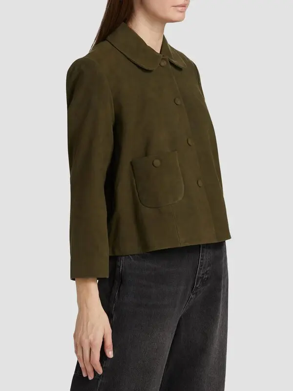 Ba&sh Milos Leather Jacket - Khaki
