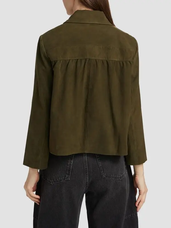 Ba&sh Milos Leather Jacket - Khaki