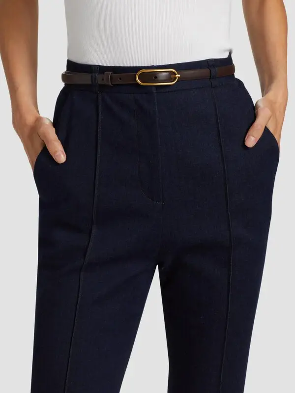 Veronica Beard Gracie Stretch-denim Belted Pants - Midnight Wash