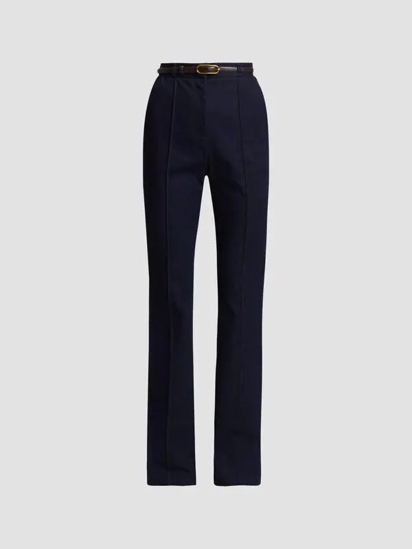 Veronica Beard Gracie Stretch-denim Belted Pants - Midnight Wash