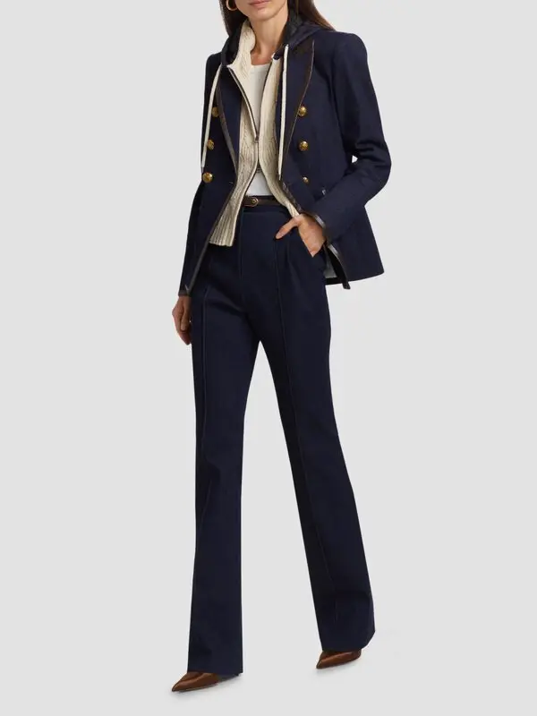 Veronica Beard Gracie Stretch-denim Belted Pants - Midnight Wash