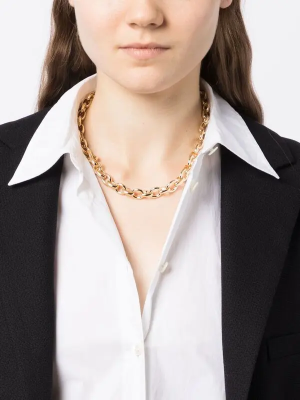 LAURA LOMBARDI Plated Portrait Chunky Chain Necklace