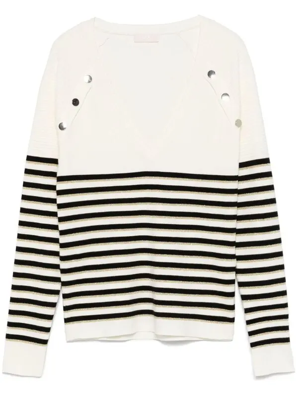 Liu Jo Striped Sweater - White