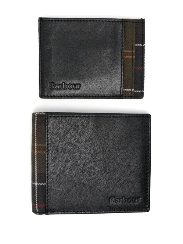 Barbour Leather Tartan Wallet And Cardholder Set