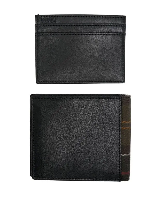 Barbour Leather Tartan Wallet And Cardholder Set
