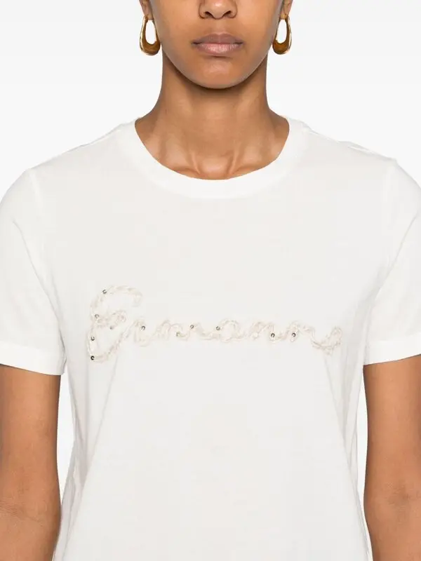 ERMANNO FIRENZE Logo-embroidered T-shirt