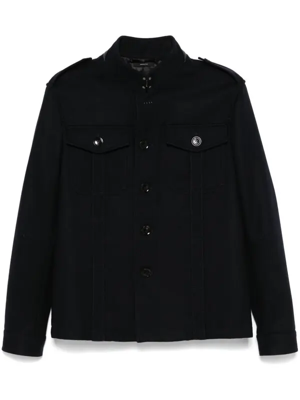 TOM FORD Felted Stand-up Collar Overshirt