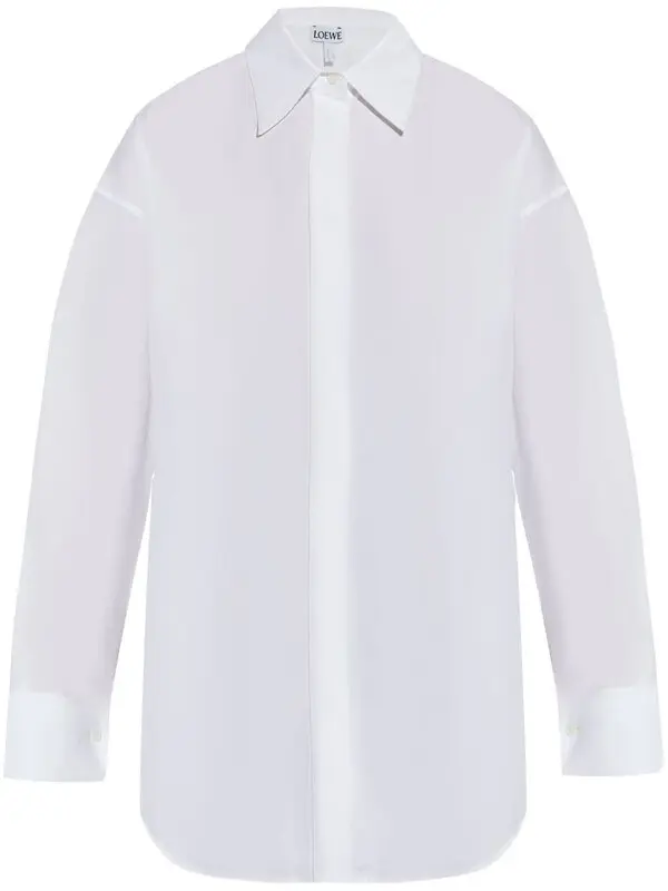 Loewe Draped Cotton Shirt - White