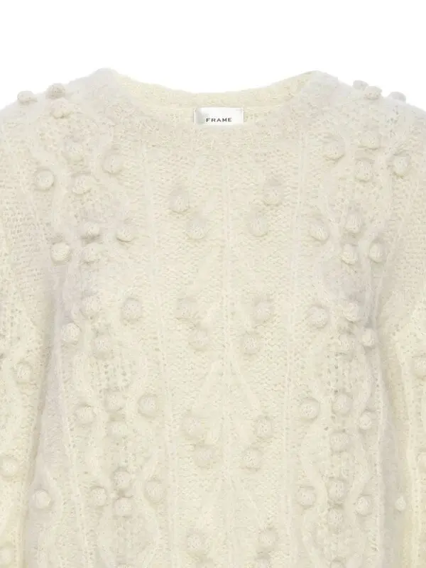 FRAME Popcorn Knit Jumper - White