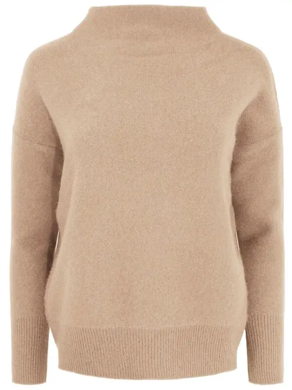 Vince Funnel-neck Cashmere Jumper - Neutrals
