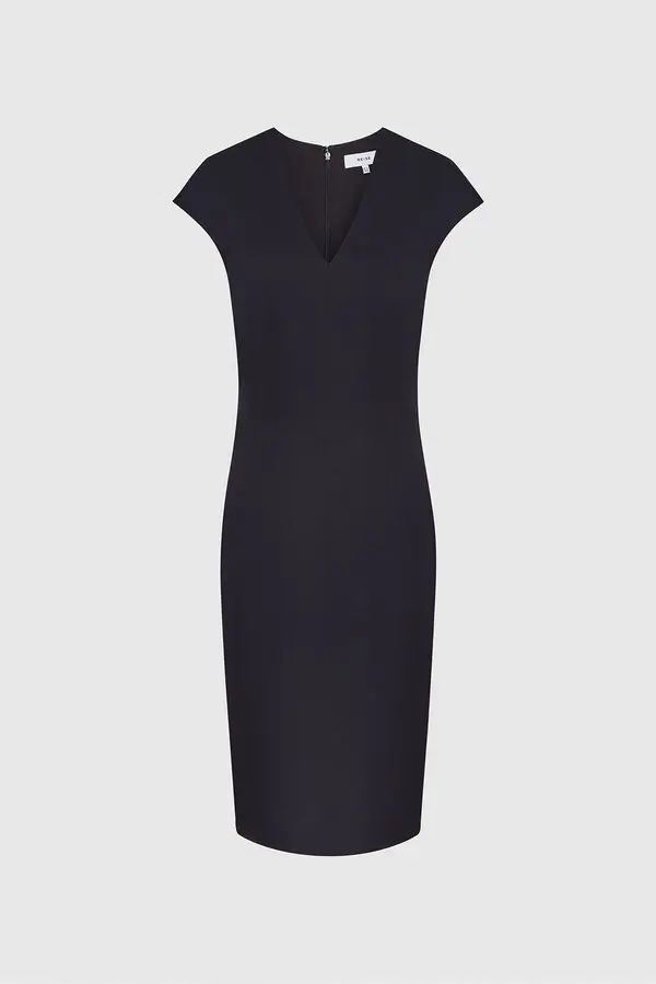 REISS Hayes Cap Sleeve Tailored Dress