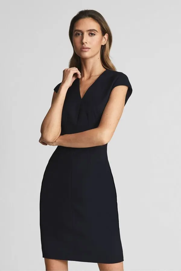 REISS Hayes Cap Sleeve Tailored Dress
