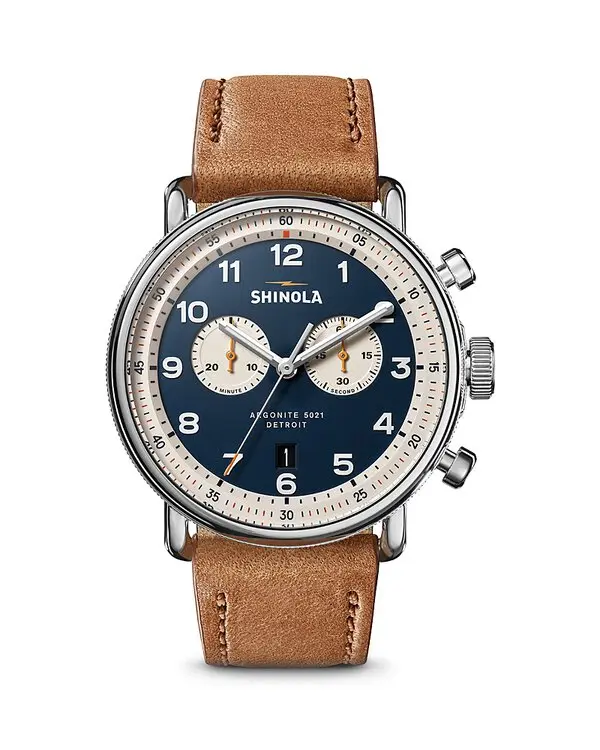 Shinola Chronograph 43mm - Blue/brown