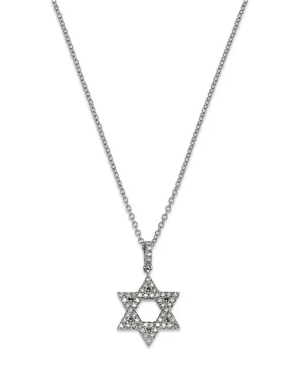 Bloomingdale'S Diamond Star Of David Pendant Necklace And Earrings - White