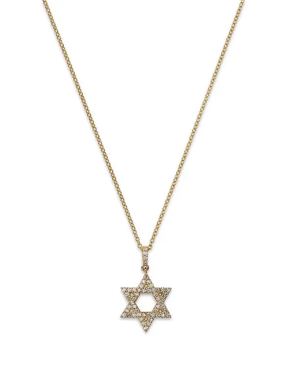 Bloomingdale'S Diamond Star Of David Pendant Necklace - Gold