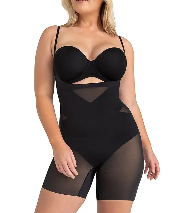 HONEYLOVE Open-bust Mid-thigh Bodysuit - Runway