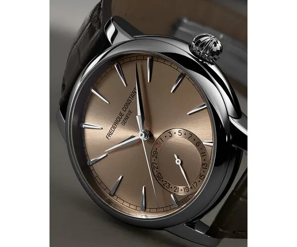 FREDERIQUE CONSTANT Classic Date Manufacture Strap Watch - Pink/brown