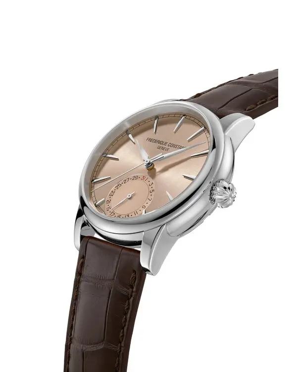 FREDERIQUE CONSTANT Classic Date Manufacture Strap Watch - Pink/brown