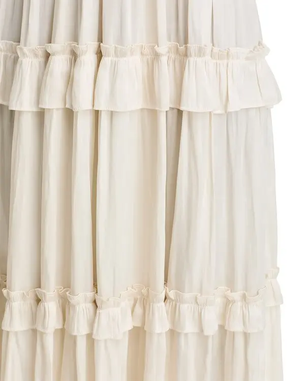 Aqua Ruched Ruffled Midi Dress
