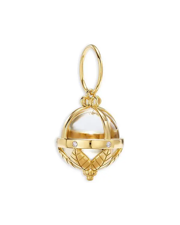 Temple St. Clair 18k Yellow Crystal & Diamond Amulet Pendant - Gold