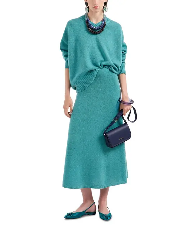 Emporio Armani V-neck Wool-cashmere Blend Sweater - Jade