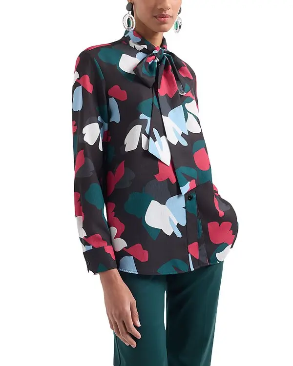 Emporio Armani Tie Neck Blouse - Raspberry