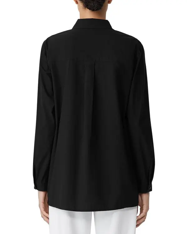 Eileen Fisher Collared Button-front Shirt - Black