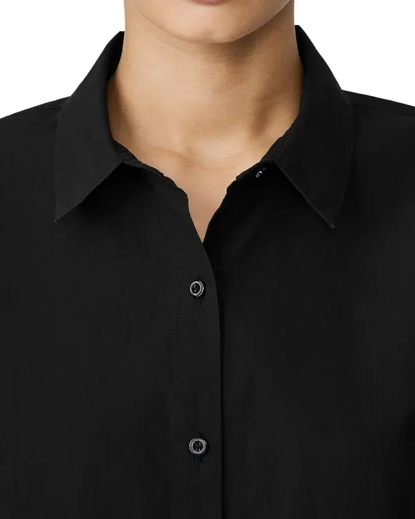 Eileen Fisher Collared Button-front Shirt - Black