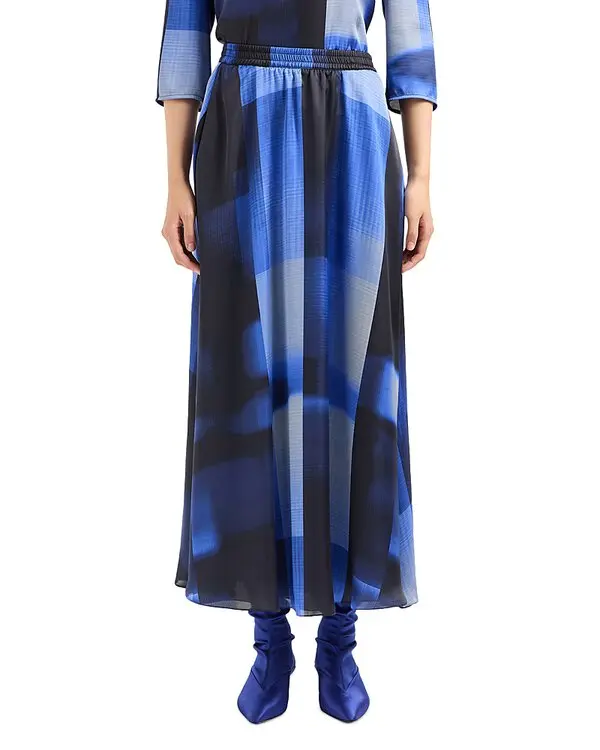 Emporio Armani Printed Maxi Skirt - Blue