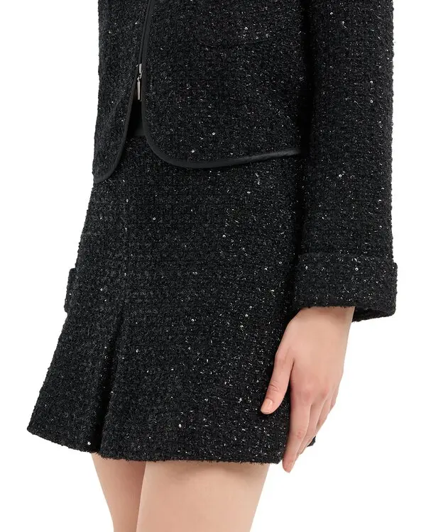 Emporio Armani Metallic Tweed Mini Skirt - Black