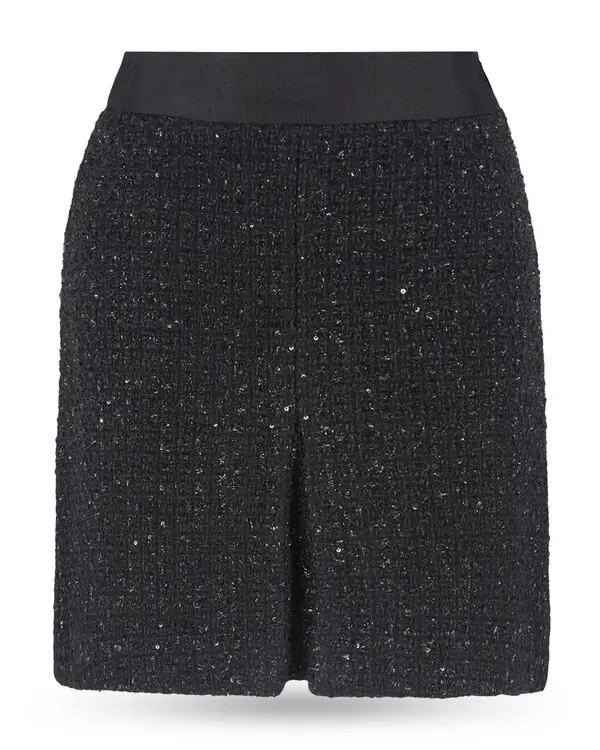 Emporio Armani Metallic Tweed Mini Skirt - Black